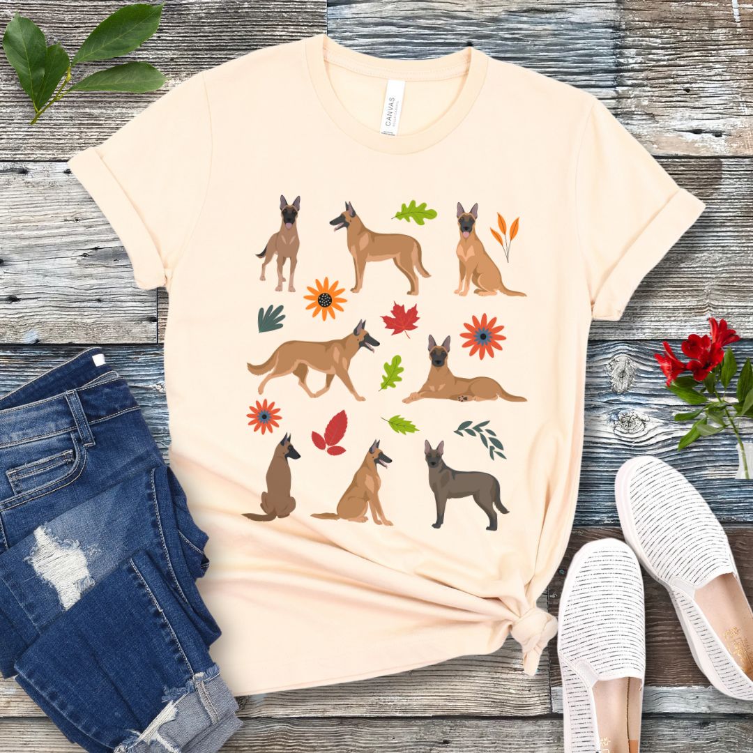 Cottagecore Malinois T-Shirt - Fall Dog Shirt - Belgian Malinois Gift ...